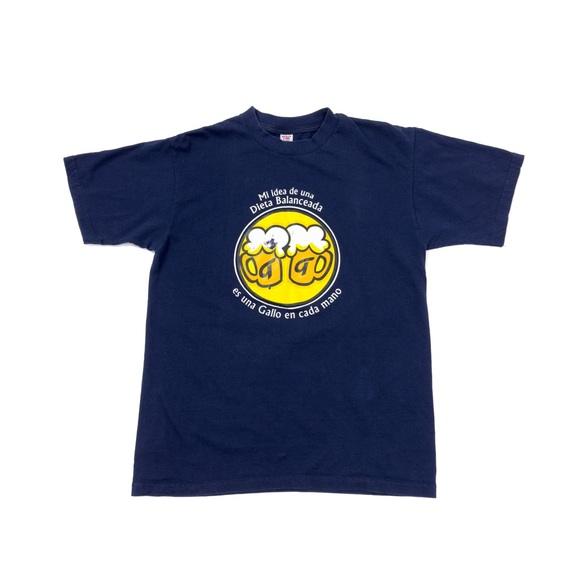 Heavy Line | Shirts | Gallo Cerveza Tshirt Blue Double Sided Logo Short ...